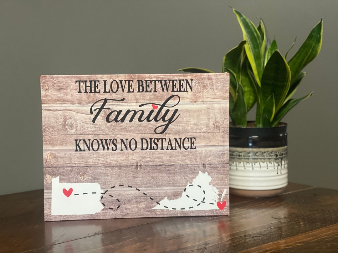Personalized Long Distance Family Canvas Art, Easter, State to State ...