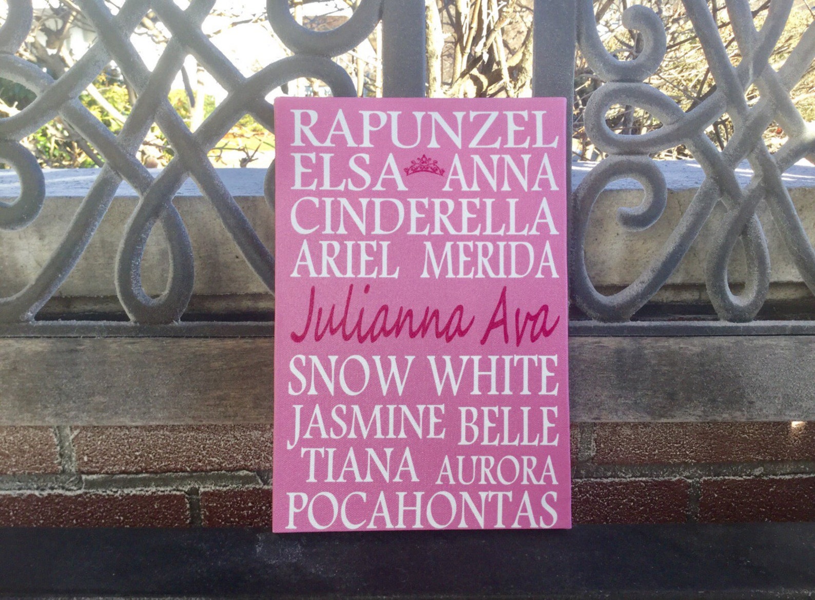 Disney Princess Personalized Canvas Customized W/ Girls Name - Etsy