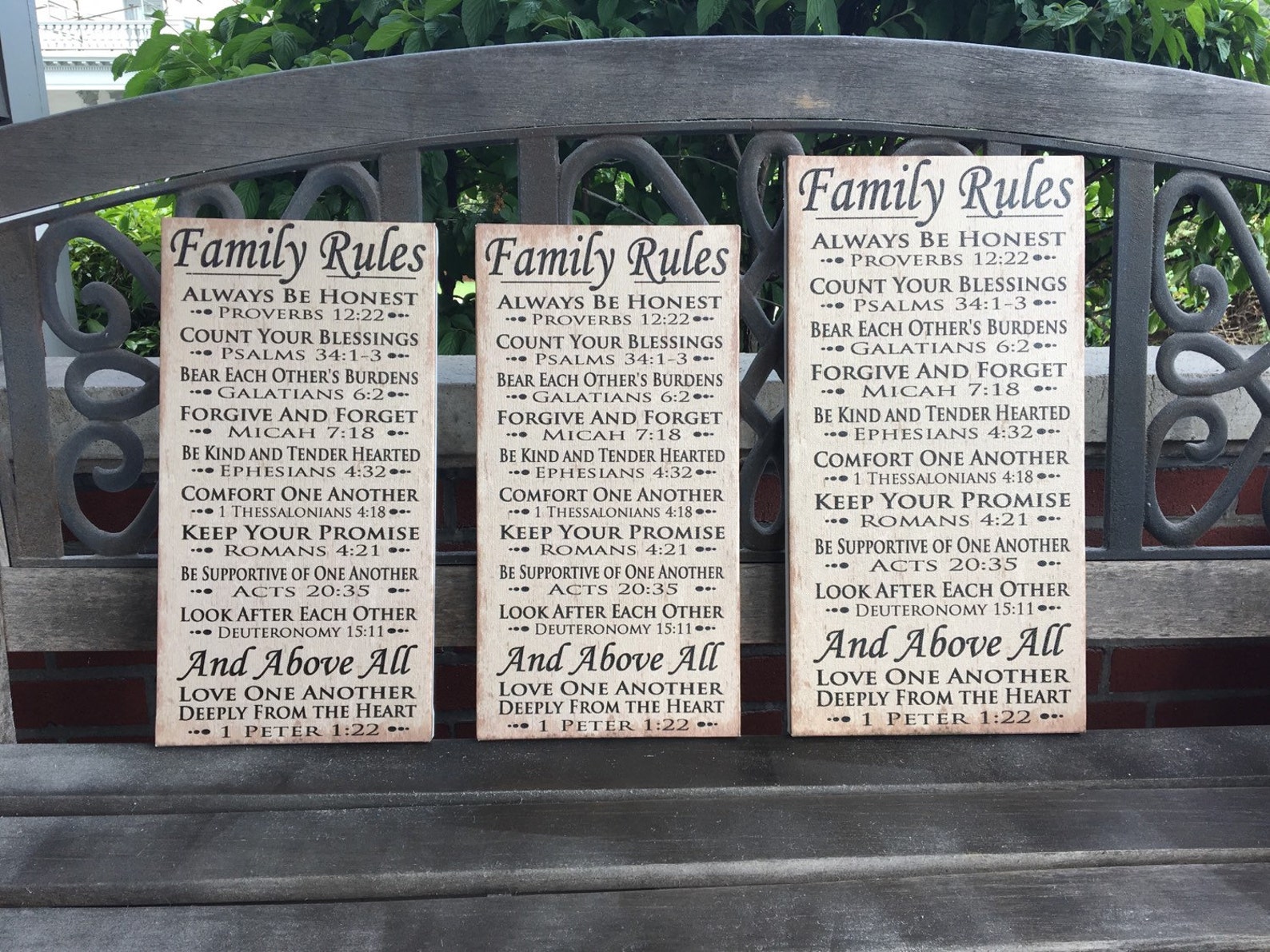 Christian Family Rules Canvas, Family, Home Decor, Bible Verses ...