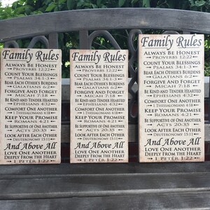 Christian Family Rules Canvas, Family, Home Decor, Bible Verses ...