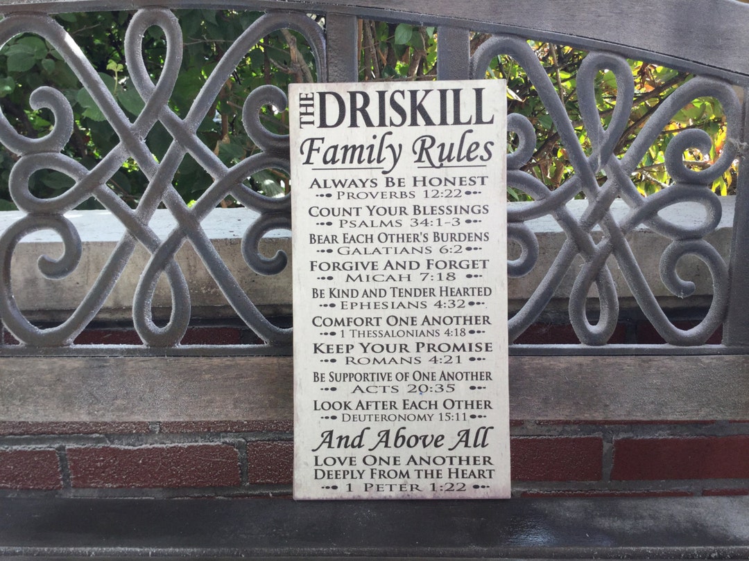 Christian Family Rules Canvas, Family, Home Decor, Bible Verses ...