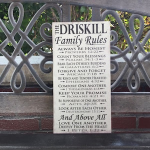 Christian Family Rules Canvas, Family, Home Decor, Bible Verses ...