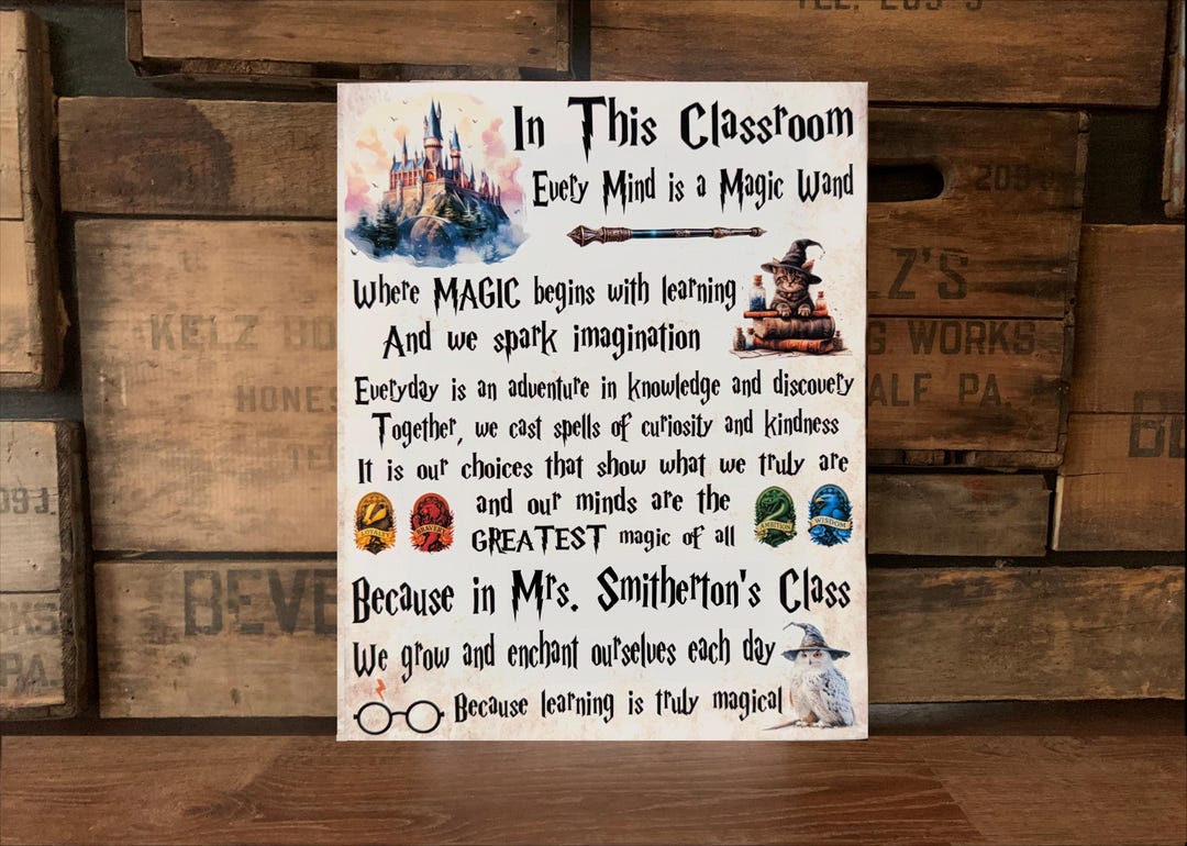 Personalized Wizard Classroom, Christmas Teacher Gift, Magical Learning ...