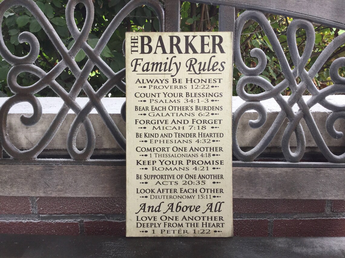 Christian Family Rules Canvas, Family, Home Decor, Bible Verses ...