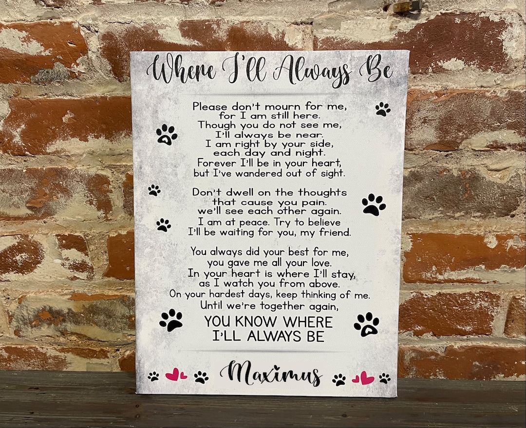 Personalized Dog Poem, Loss of Pet, Waiting at the Door, Where I'll ...