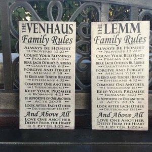 Christian Family Rules Canvas, Family, Home Decor, Bible Verses ...