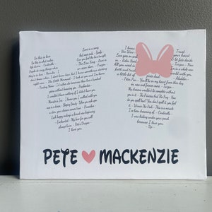 Disney Themed Wedding Gift, Magical Poem, Personalized Custom Canvas ...