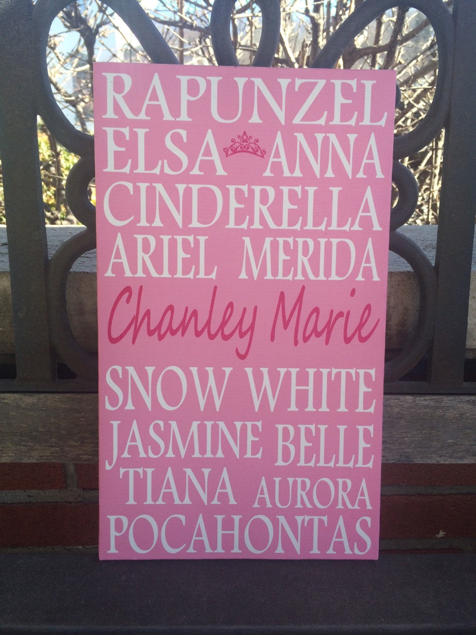 Disney Princess Personalized Canvas Customized W/ Girls Name - Etsy
