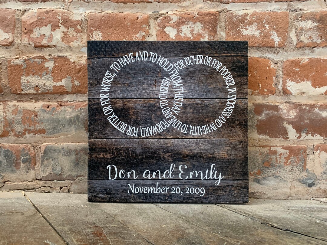 Personalized Wedding Vows Canvas Art: Rustic Infinity Symbol Decor - Etsy