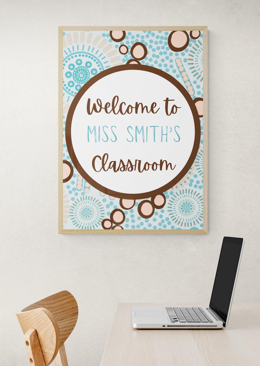 Editable Classroom Welcome Sign With Indigenous Art | Canva Template ...