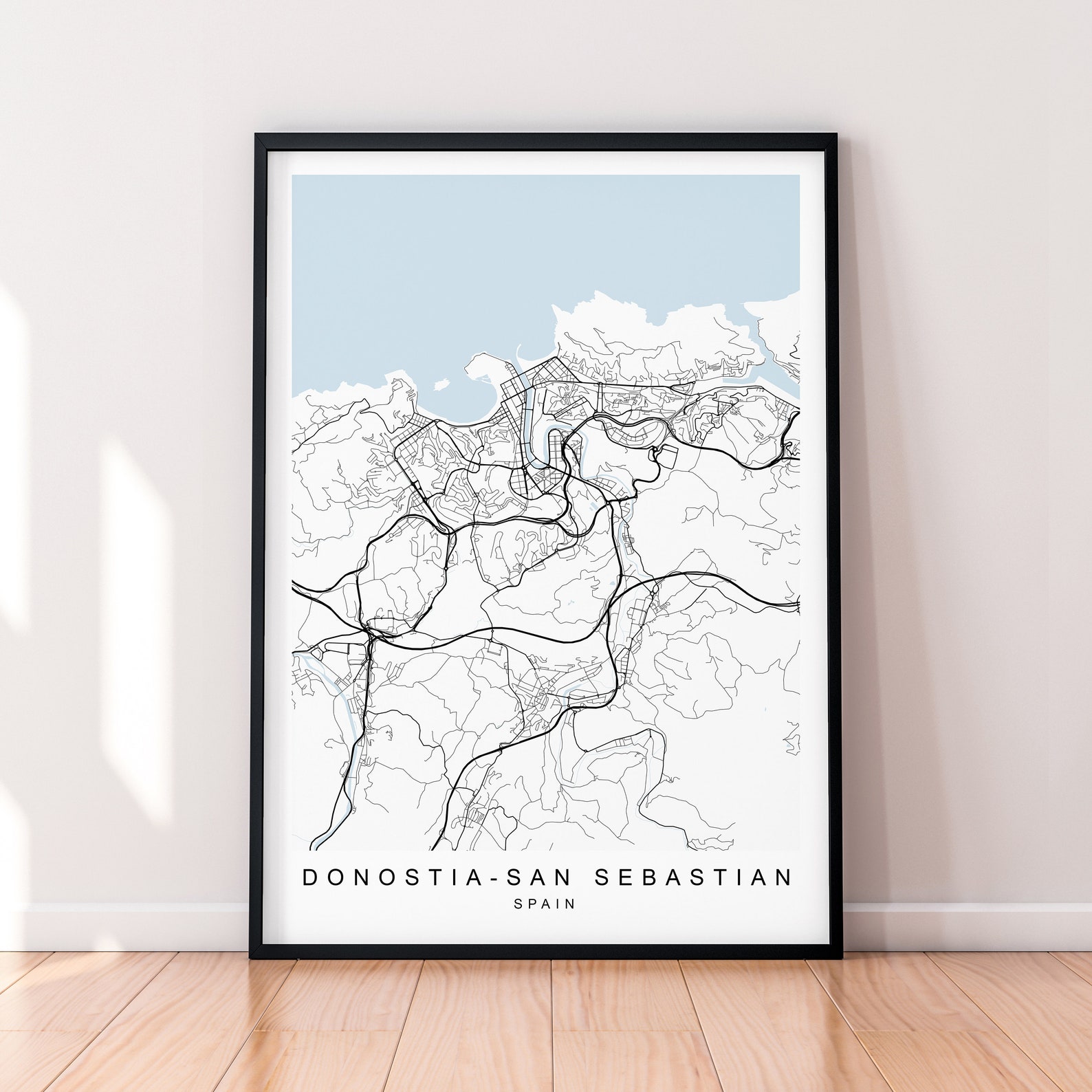 Donostia-san Sebastian City Map Spain Print Minimalist Donostia-san ...