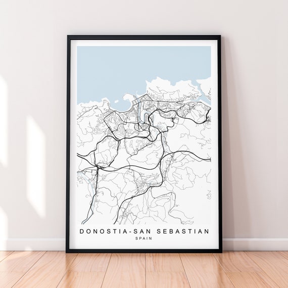 Donostia-san Sebastian City Map Spain Print Minimalist - Etsy