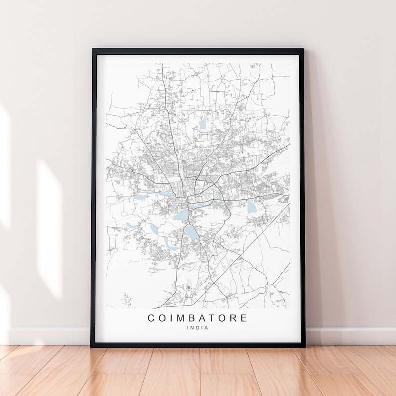 Coimbatore City India Map Print Poster Minimalist Home - Etsy