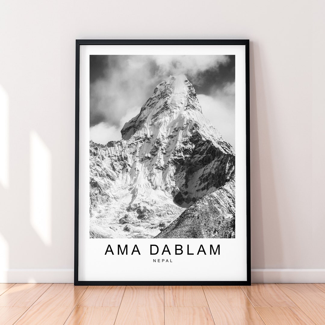 Ama Dablam Nepal Mountain Print Travel Poster Minimalist Home Travel ...