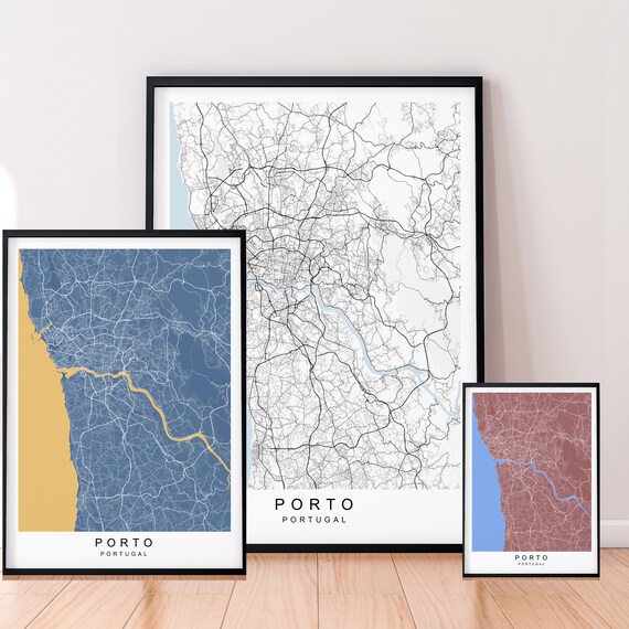 Porto Map Poster Print Portugal City Map Print Minimalist Home - Etsy