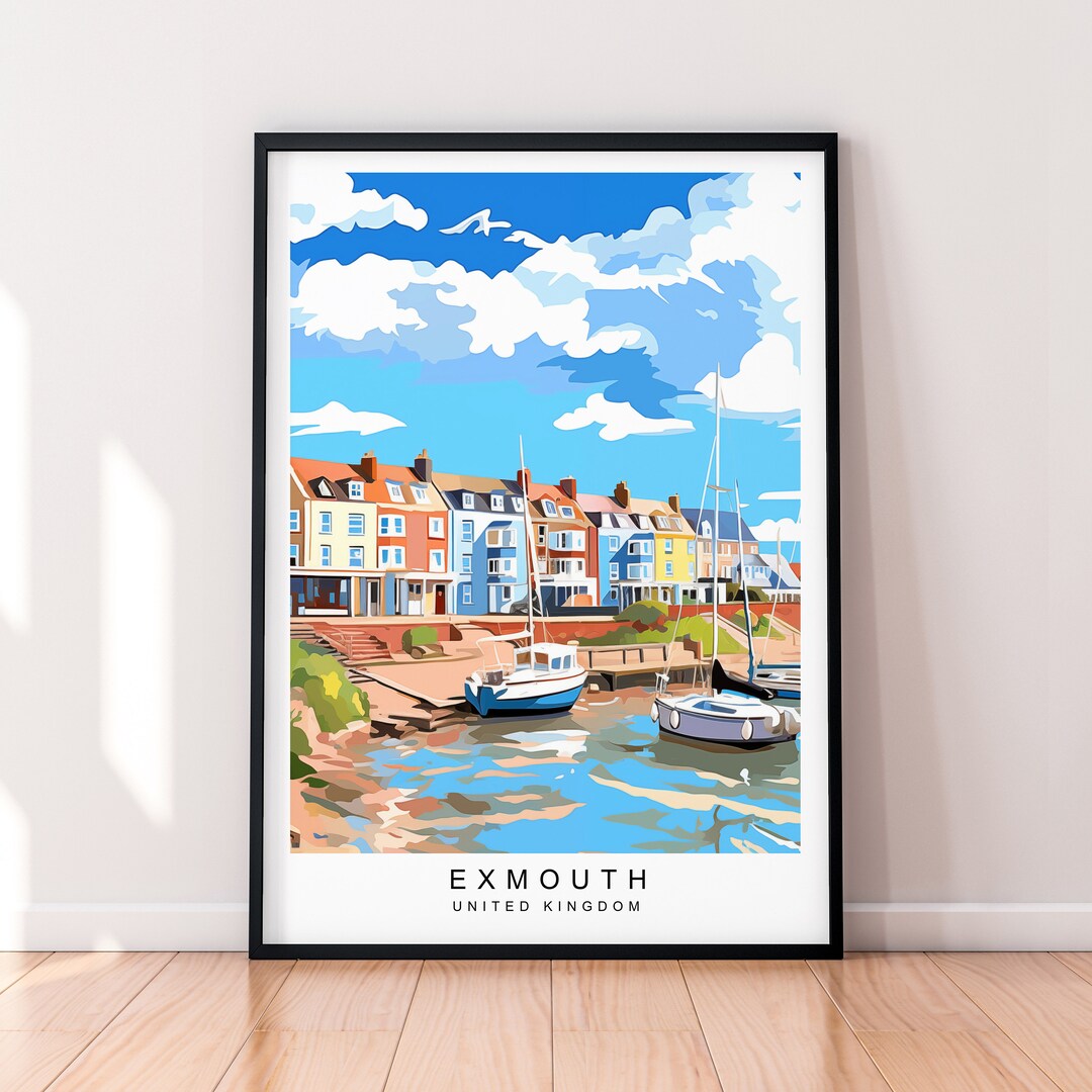 Exmouth Illustration Print Exmouth England Travel Poster Gift Unframed ...