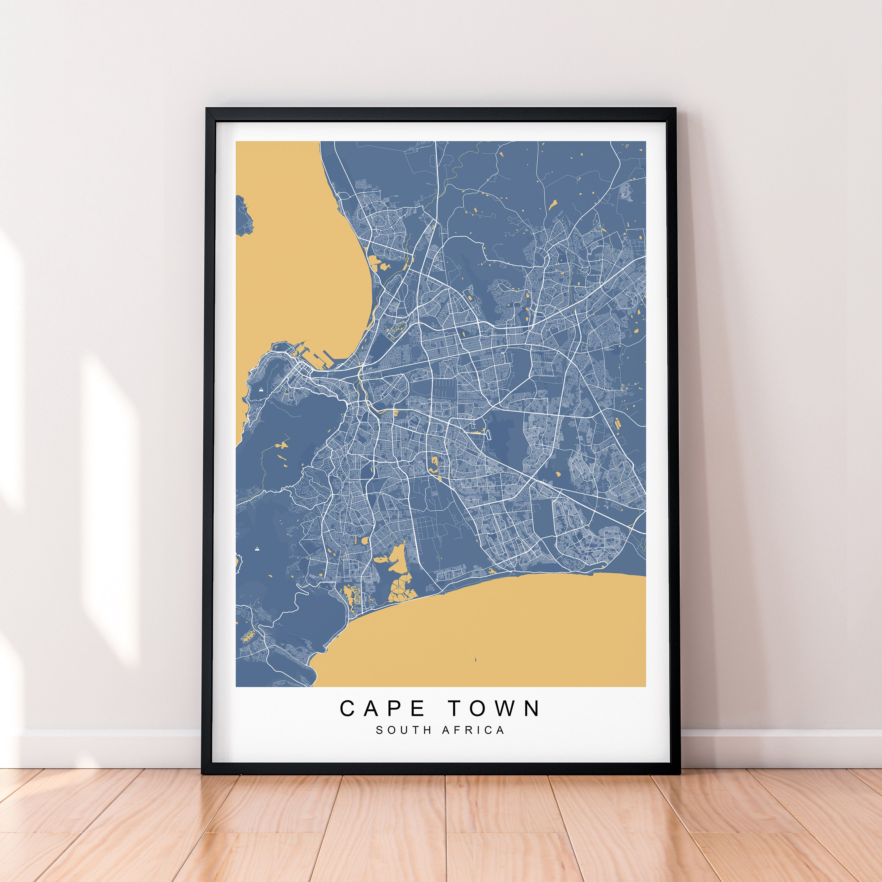 Cape Town Map Print South Africa Cape Town Minimalist Cape Town City ...