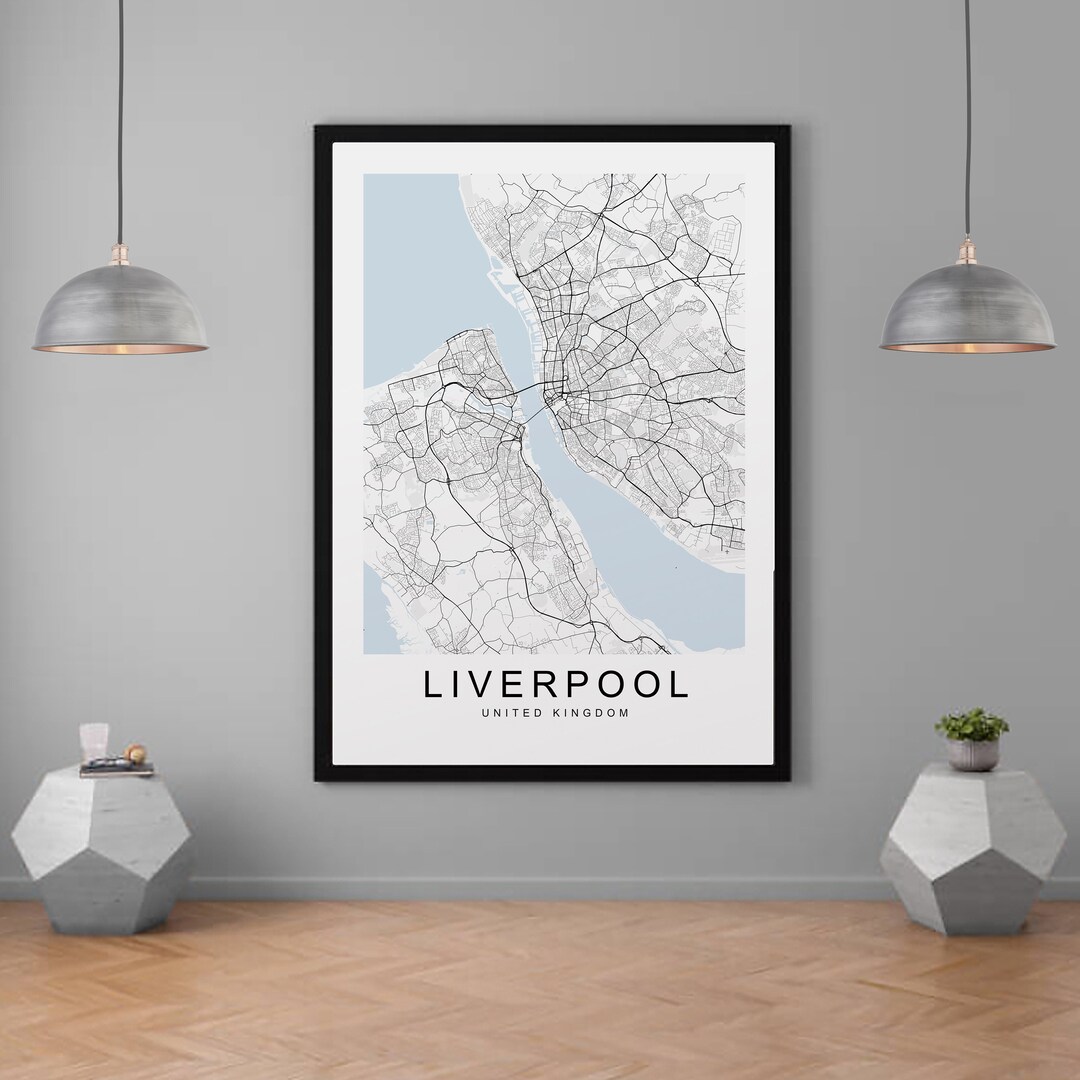 Liverpool City Map Print Minimalist Home Map Poster Wall Decor - Etsy