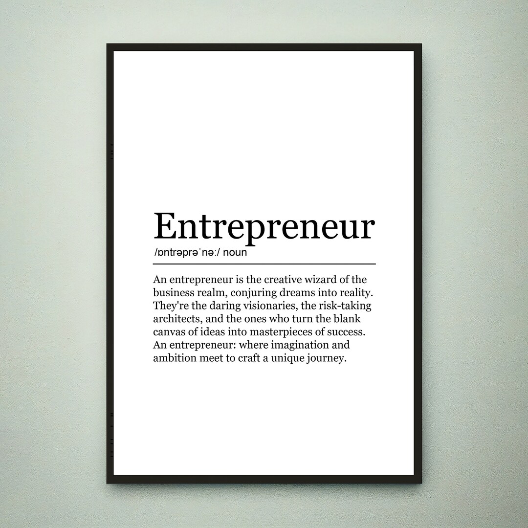 Entrepreneur Funprint Definition Poster Wall Art Entrepreneur ...