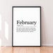 February Fun Print Definition Poster Wall Art February Month Meaning ...