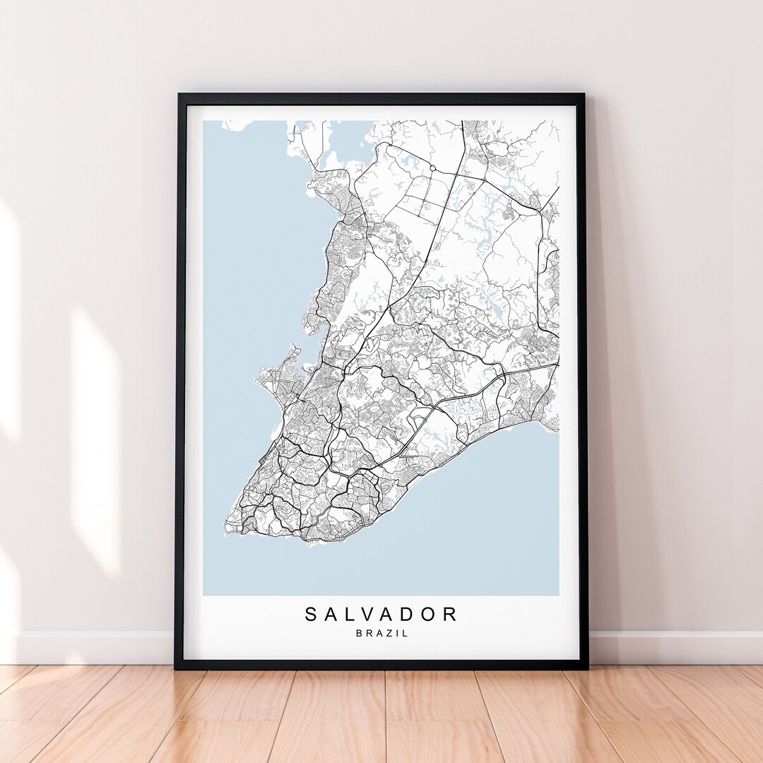Salvador City Map Print Poster Minimalist Home Decor Salvador Brazil ...