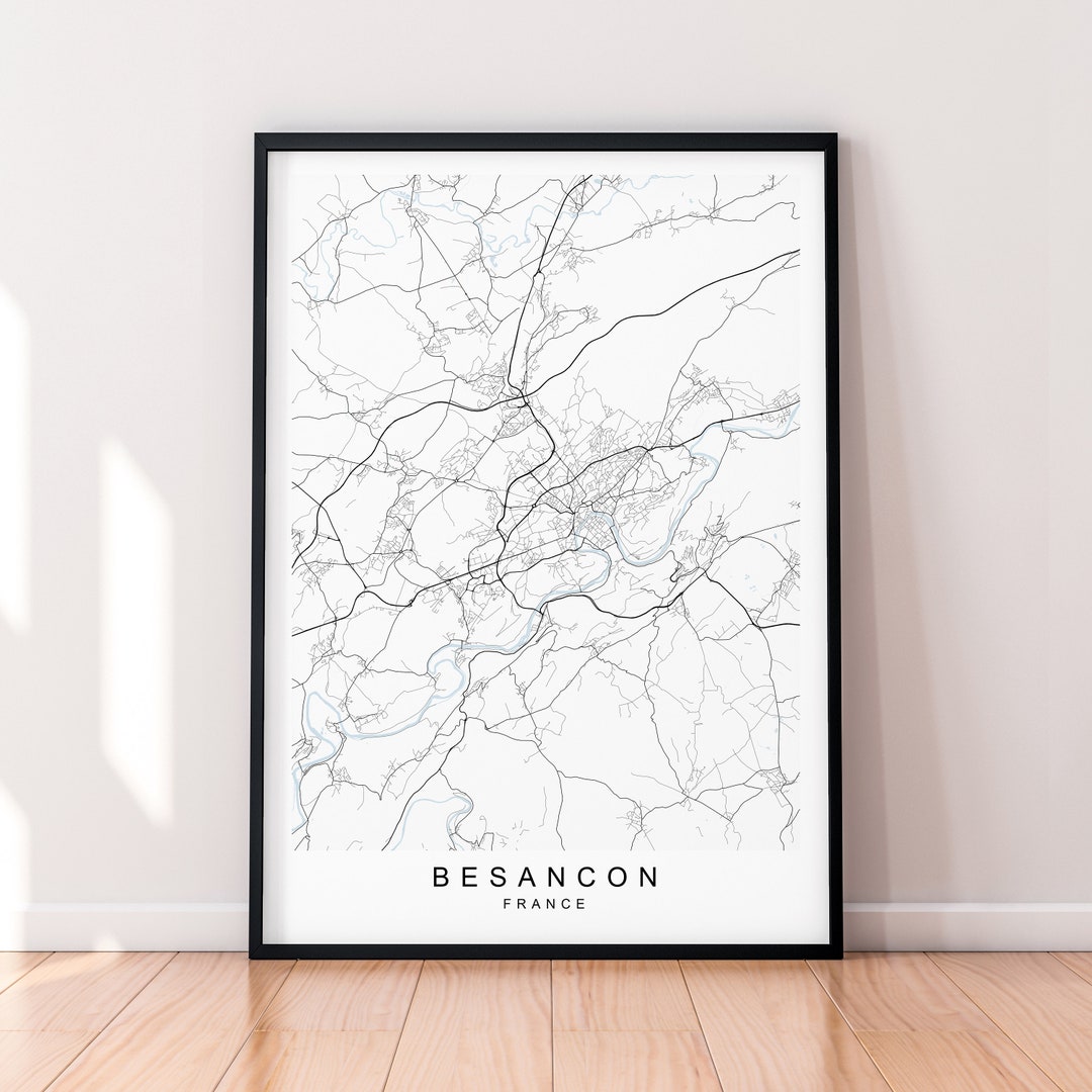 Besancon City Map France Print Poster Minimalist Home Decor Besançon ...