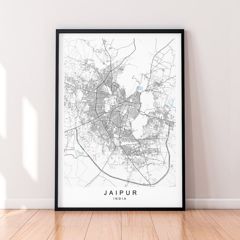 Jaipur City India Map Print Poster Minimalist Home Jaipur - Etsy