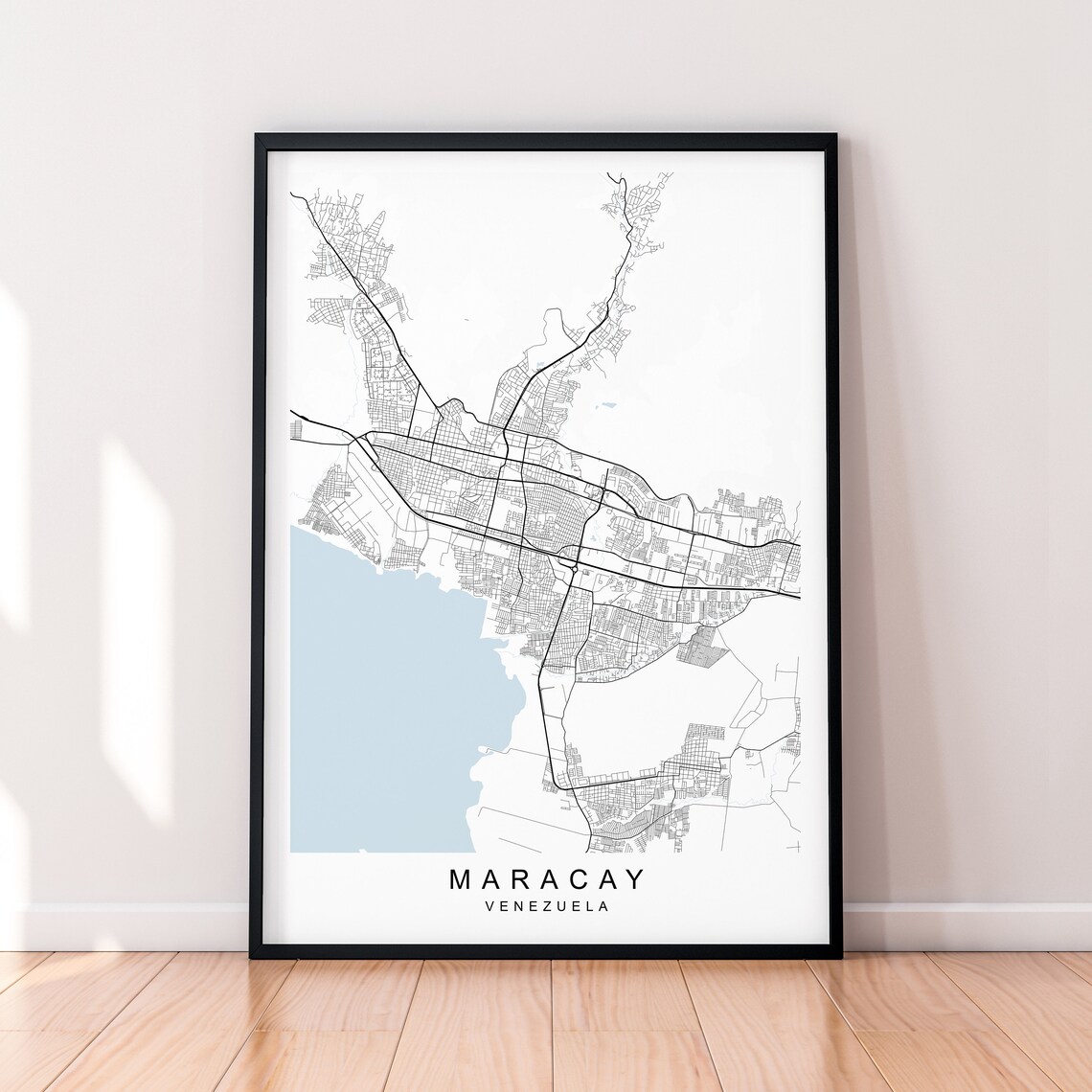 Maracay City Map Print Poster Minimalist Home Maracay Town City Map ...