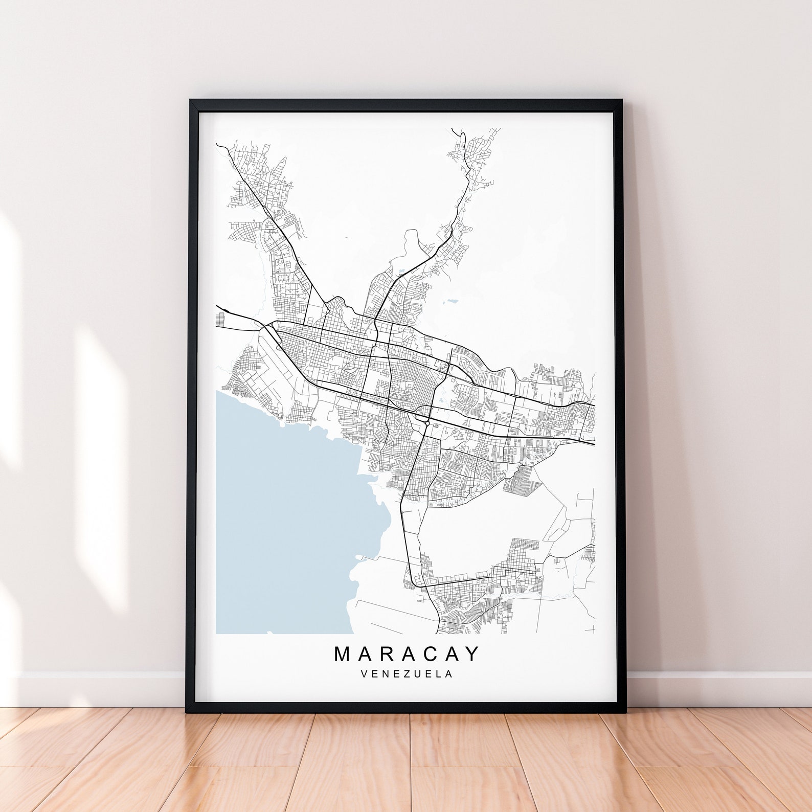 Maracay City Map Print Poster Minimalist Home Maracay Town City Map ...