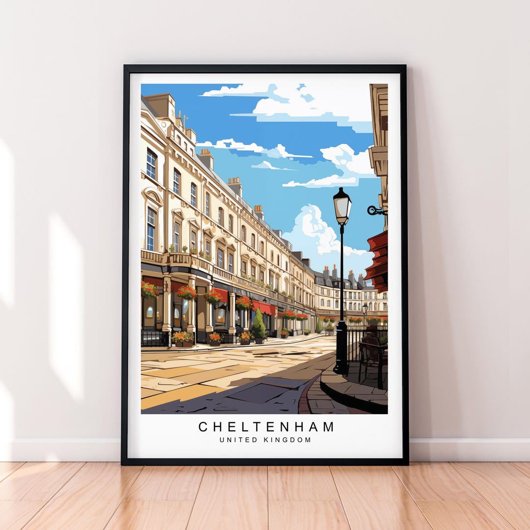 Cheltenham Art Print Illustration Cheltenham England Poster Wall Art ...