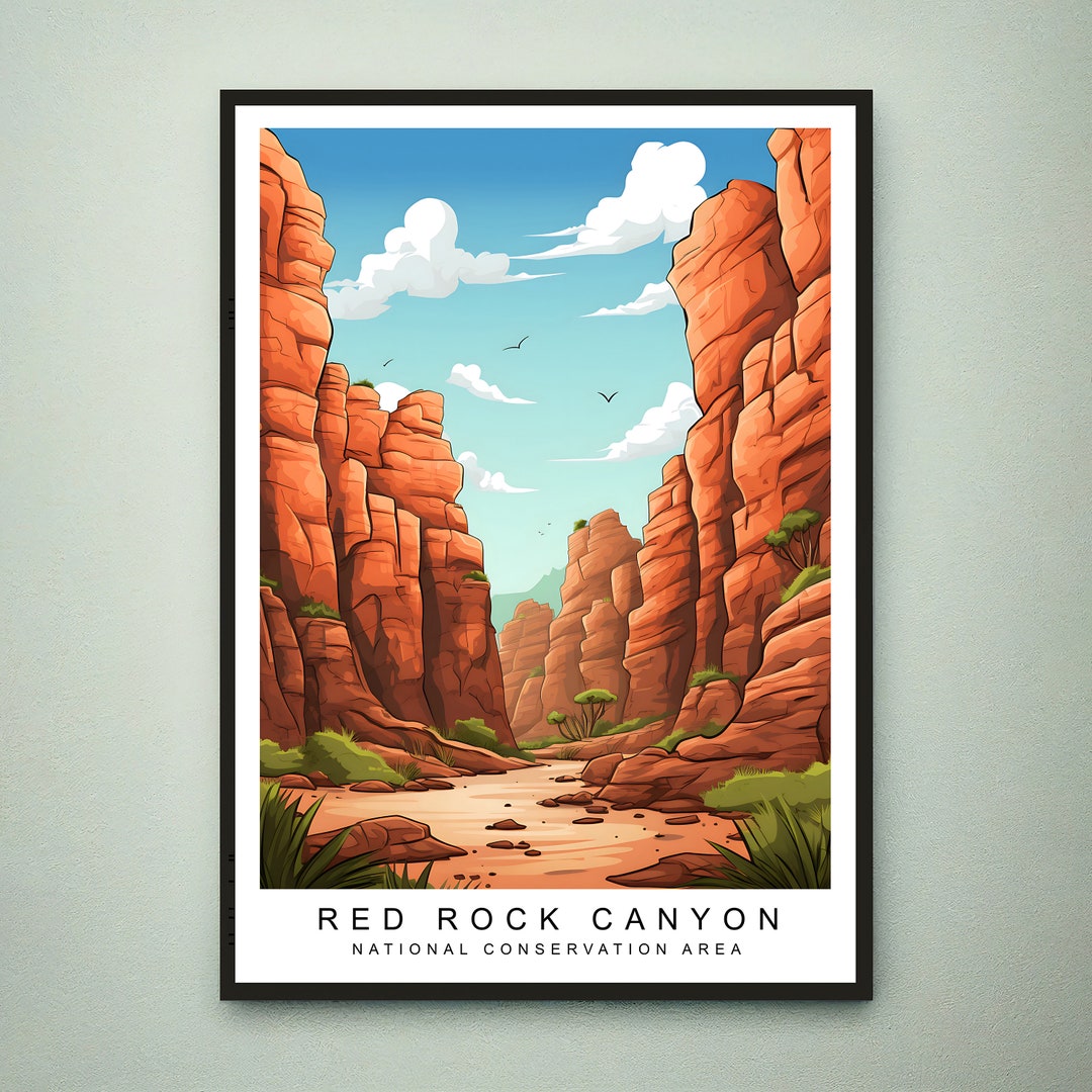 Red Rock Canyon Illustration Red Rock Canyon Nevada Mojave Desert ...