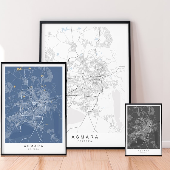 Asmara Map Print Minimalist Asmara Eritrea City Map Poster - Etsy