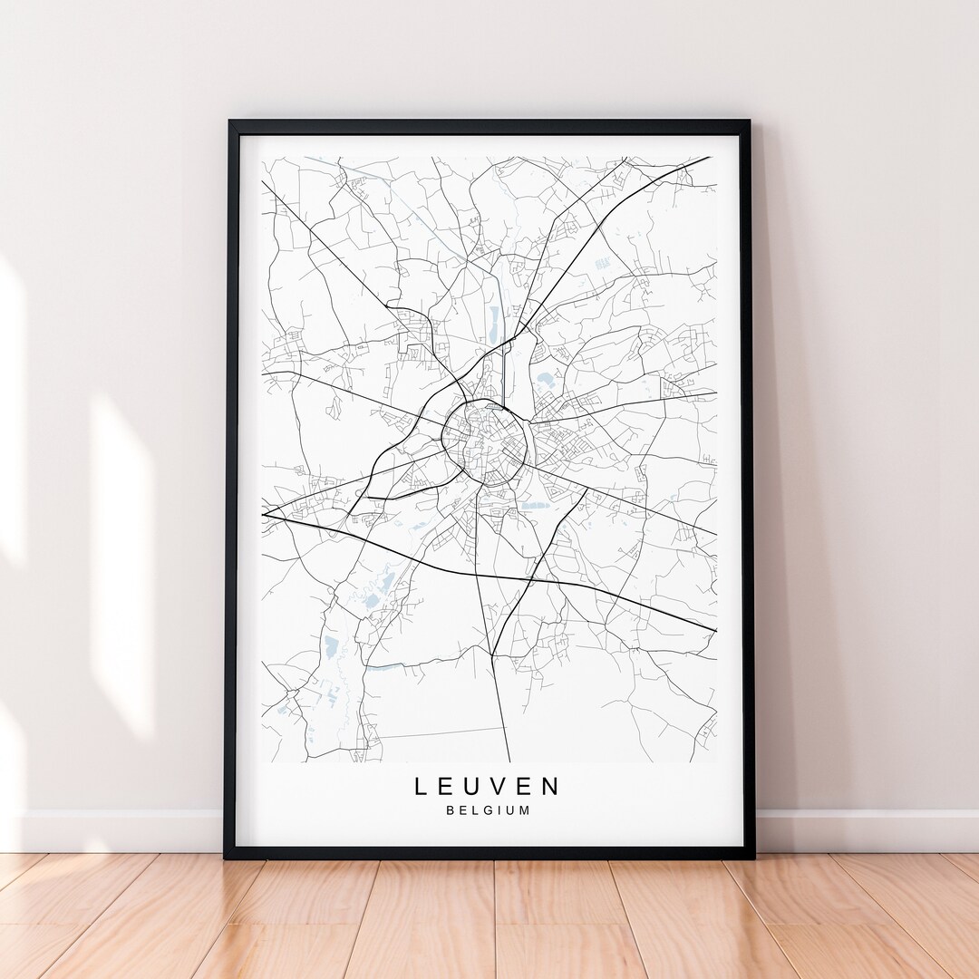Leuven City Map Belgium Print Poster Minimalist Home Decor Leuven ...