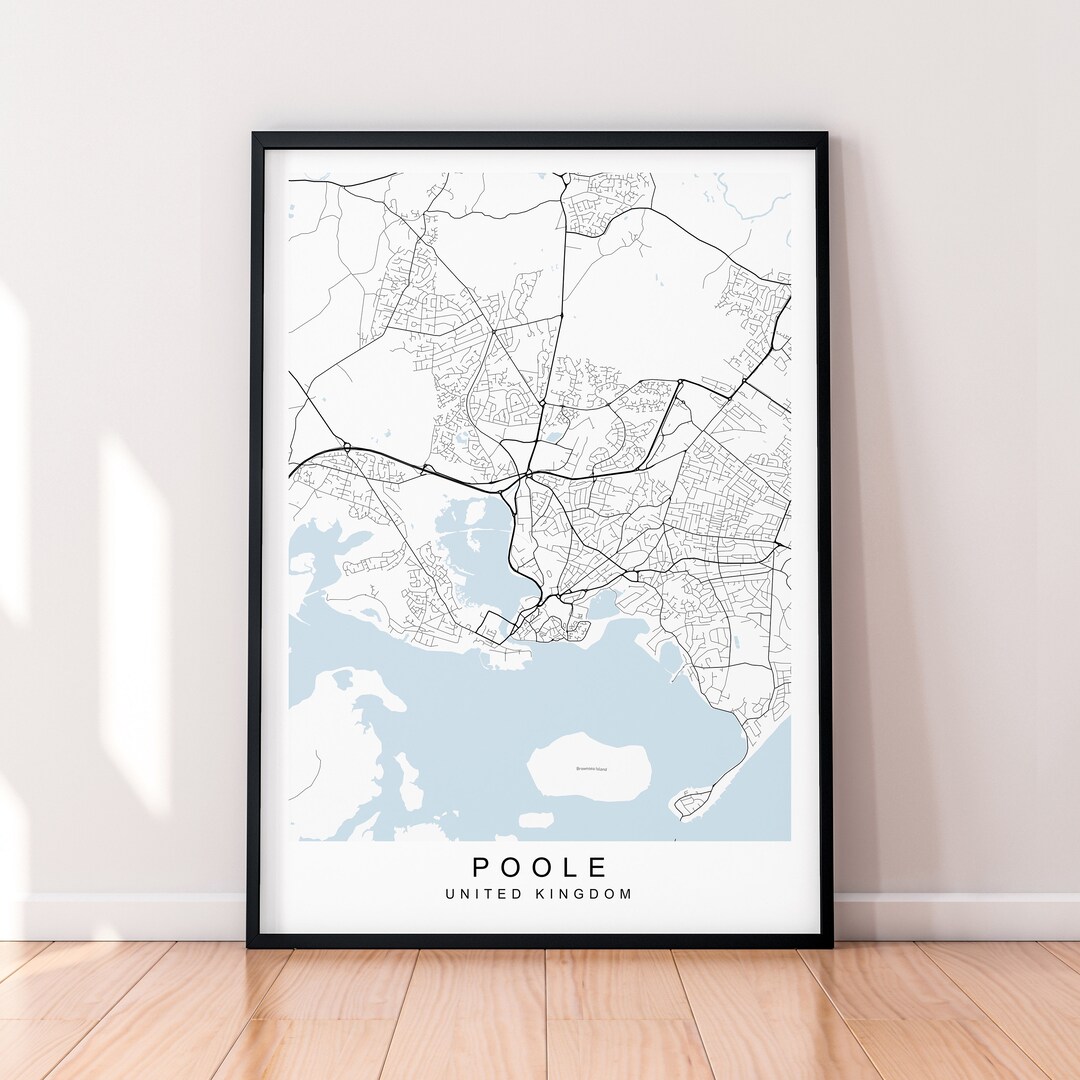 Poole City England Map Print Poster Minimalist Home Decor Poole England ...
