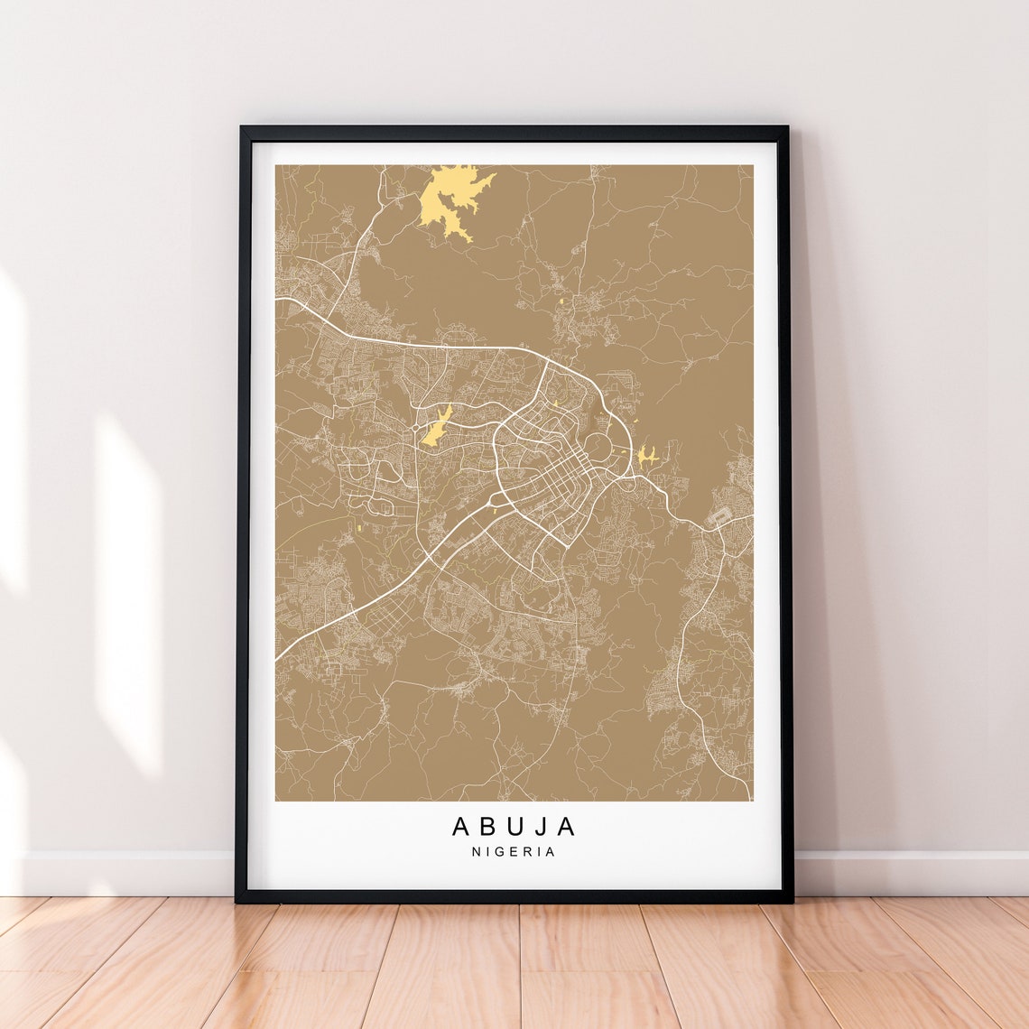 Abuja Map Nigeria Print Minimalist Abuja City Area Map Poster Wall ...