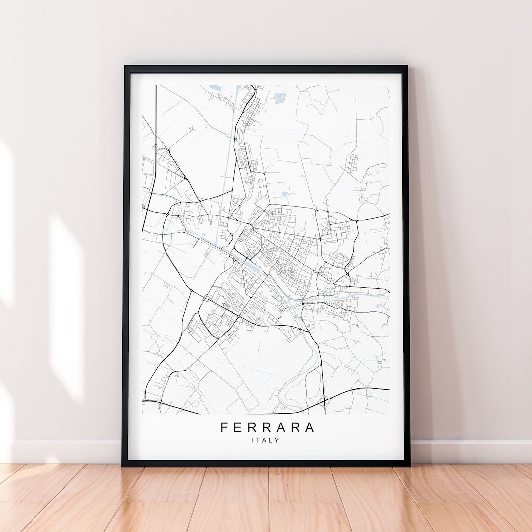 Ferrara Town Map Italy Print Poster Minimalist Home Ferrara Italia City ...