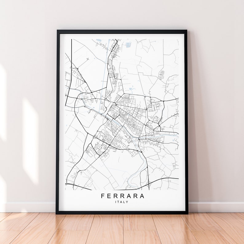 Ferrara Town Map Italy Print Poster Minimalist Home Ferrara | Etsy