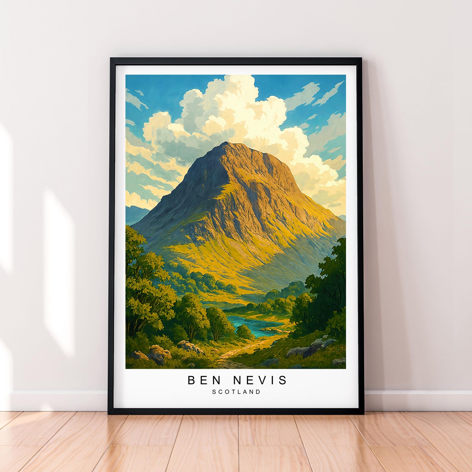 Ben Nevis Art Illustration Print Travel Art Ben Nevis Scotland Gift ...