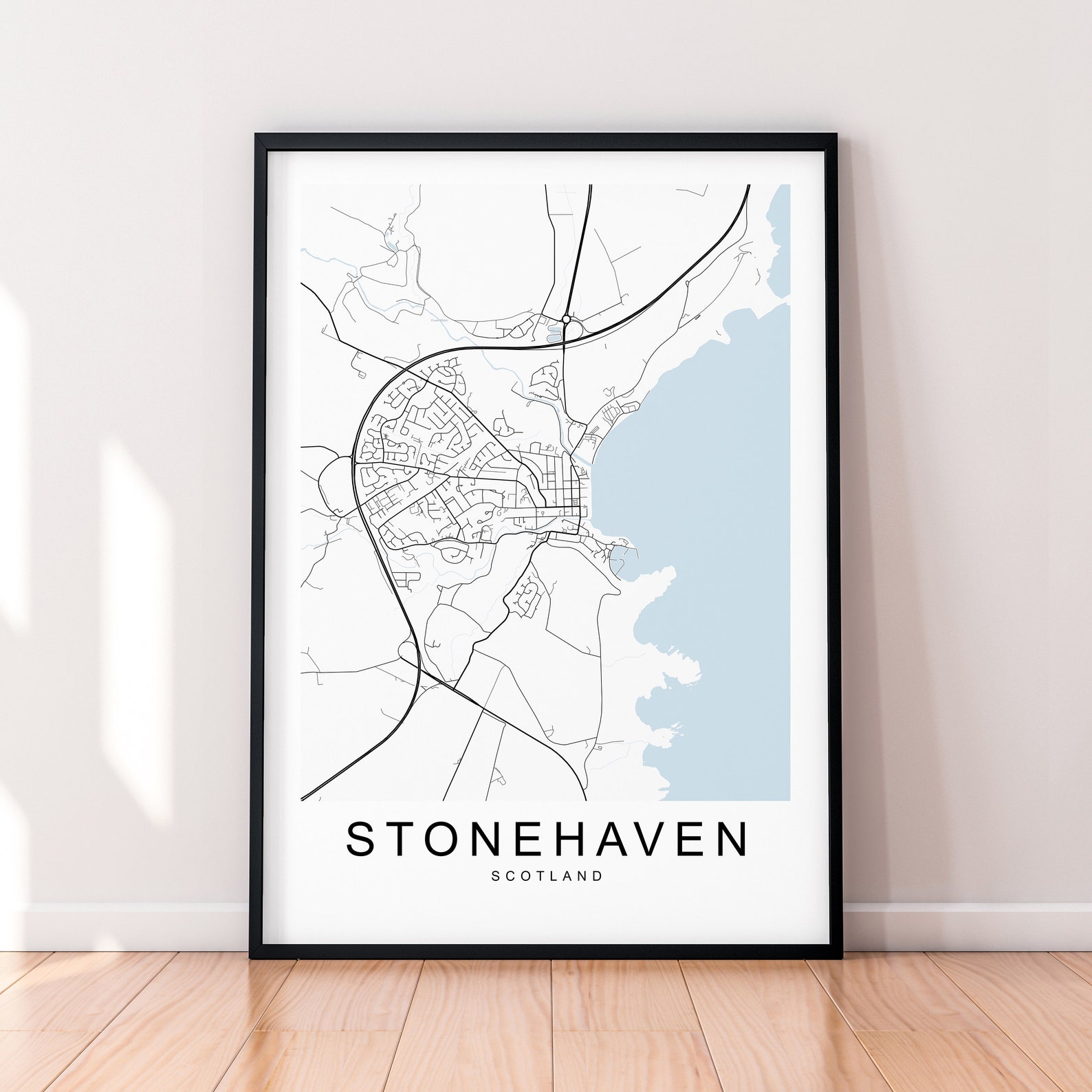 Stonehaven Map Scotland City Town Map Print Minimalist Home Stonehaven ...