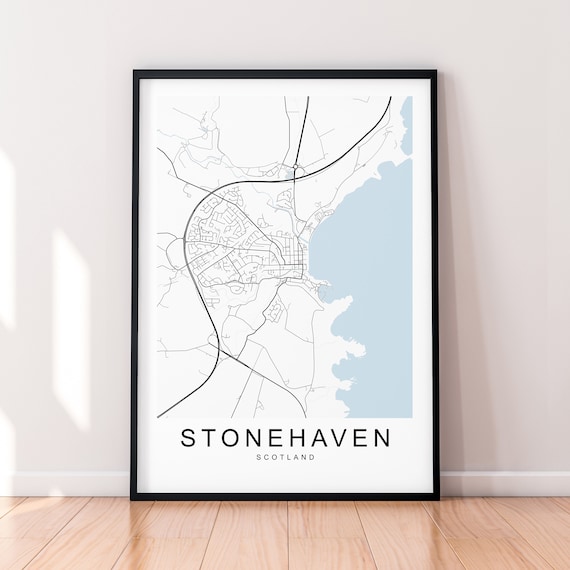 Stonehaven Map Scotland City Town Map Print Minimalist Home | Etsy UK