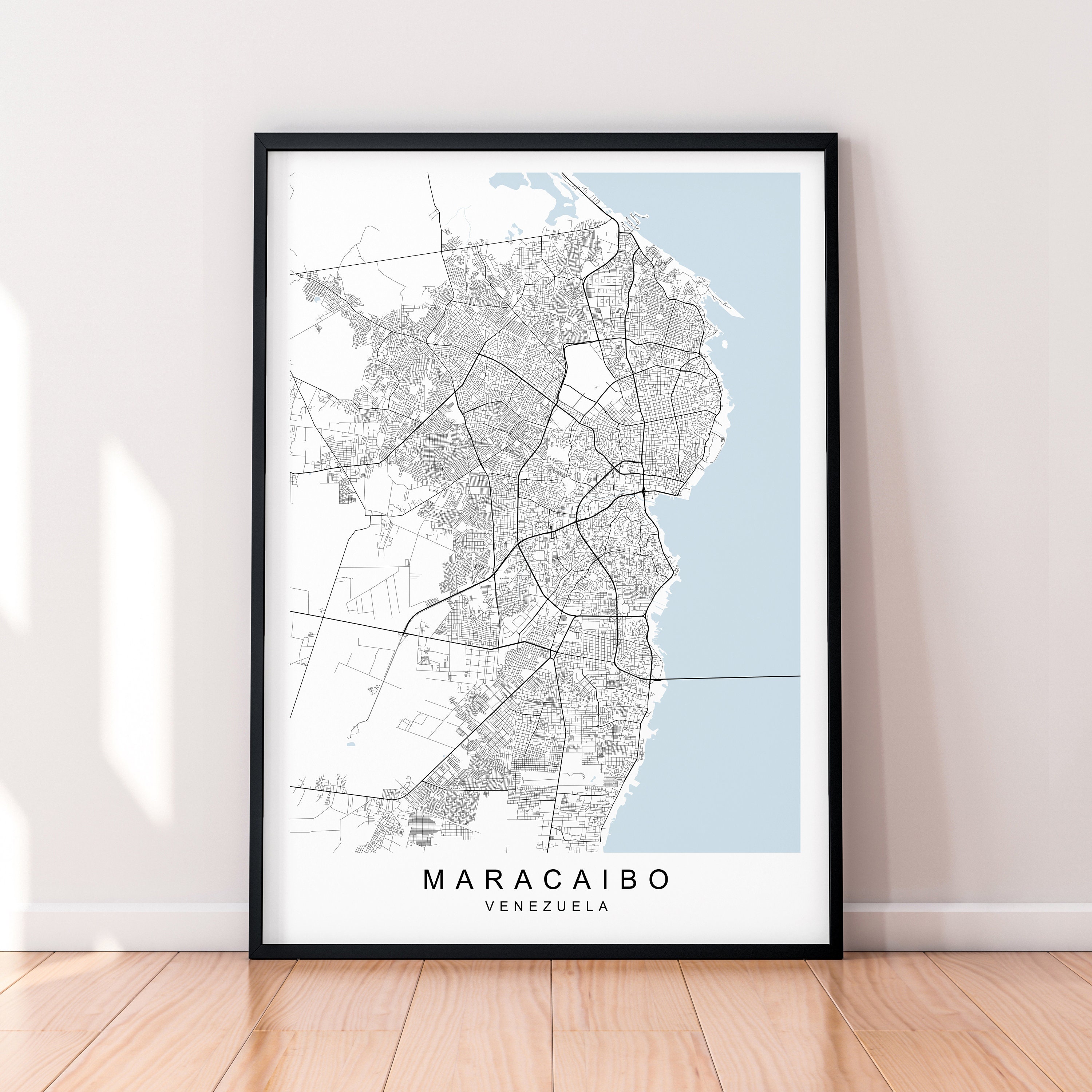 Maracaibo City Map Print Poster Minimalist Home Maracaibo Town City Map ...