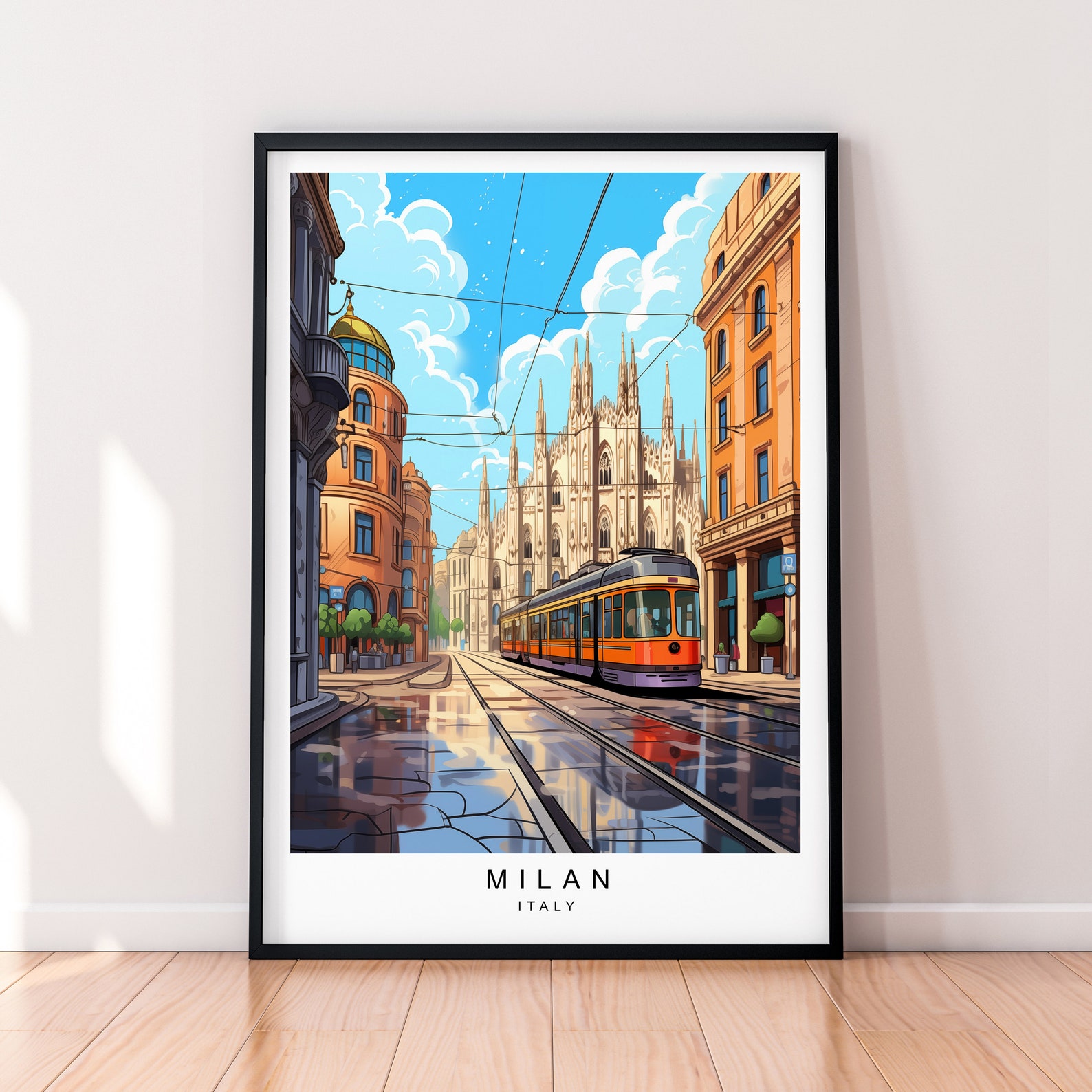 Milan Illustration Print Milan Italy Art Travel Poster Gift Unframed ...