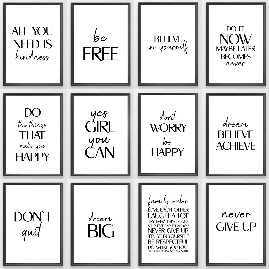Inspirational Positive Motivational Message Print Poster Home Décor ...