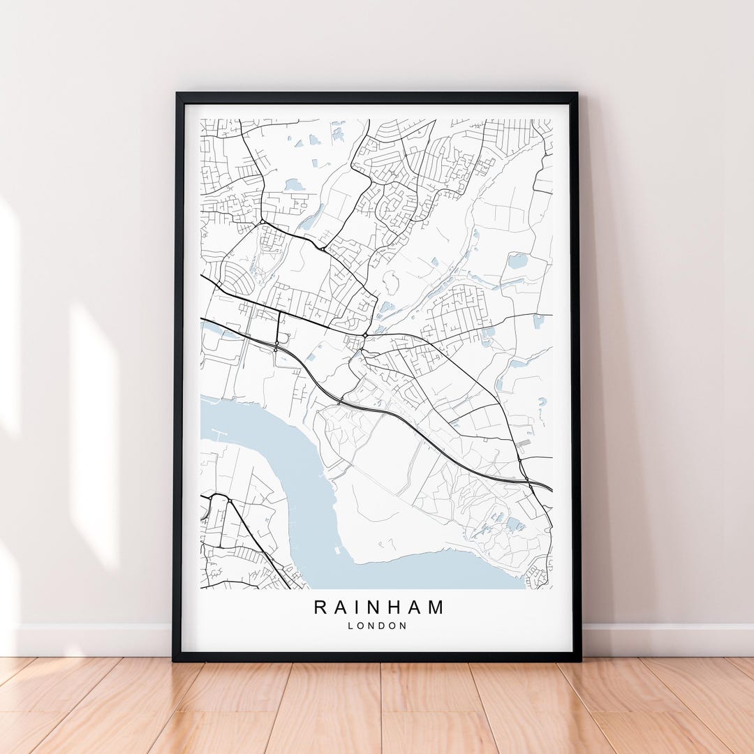 Rainham Borough of London Map Print Poster Minimalist Home London ...