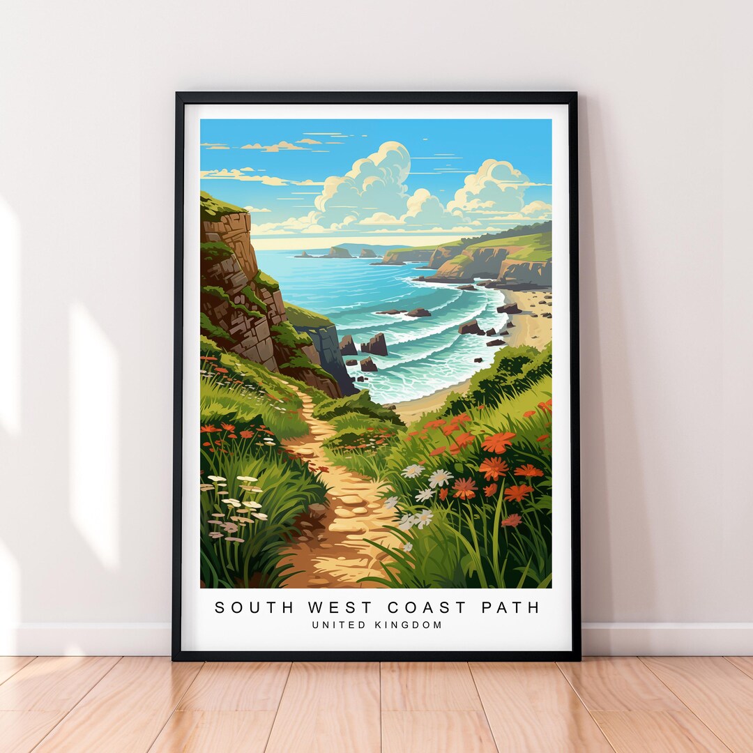 South West Coast Path Illustration Print South West Coast Path Poster ...