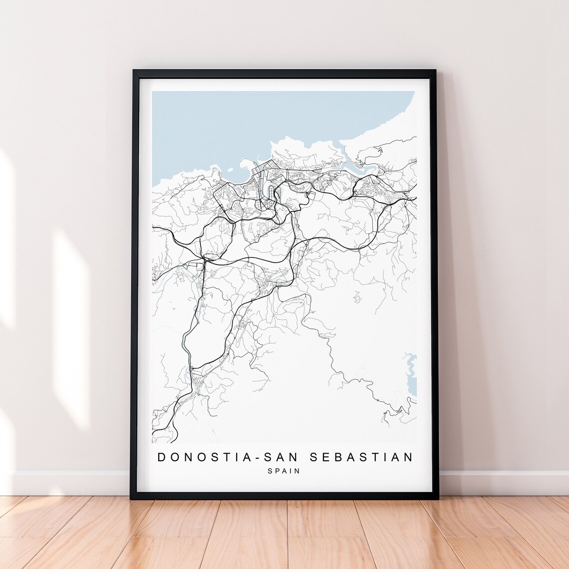 Donostia-san Sebastian City Map Spain Print Minimalist Donostia-san ...