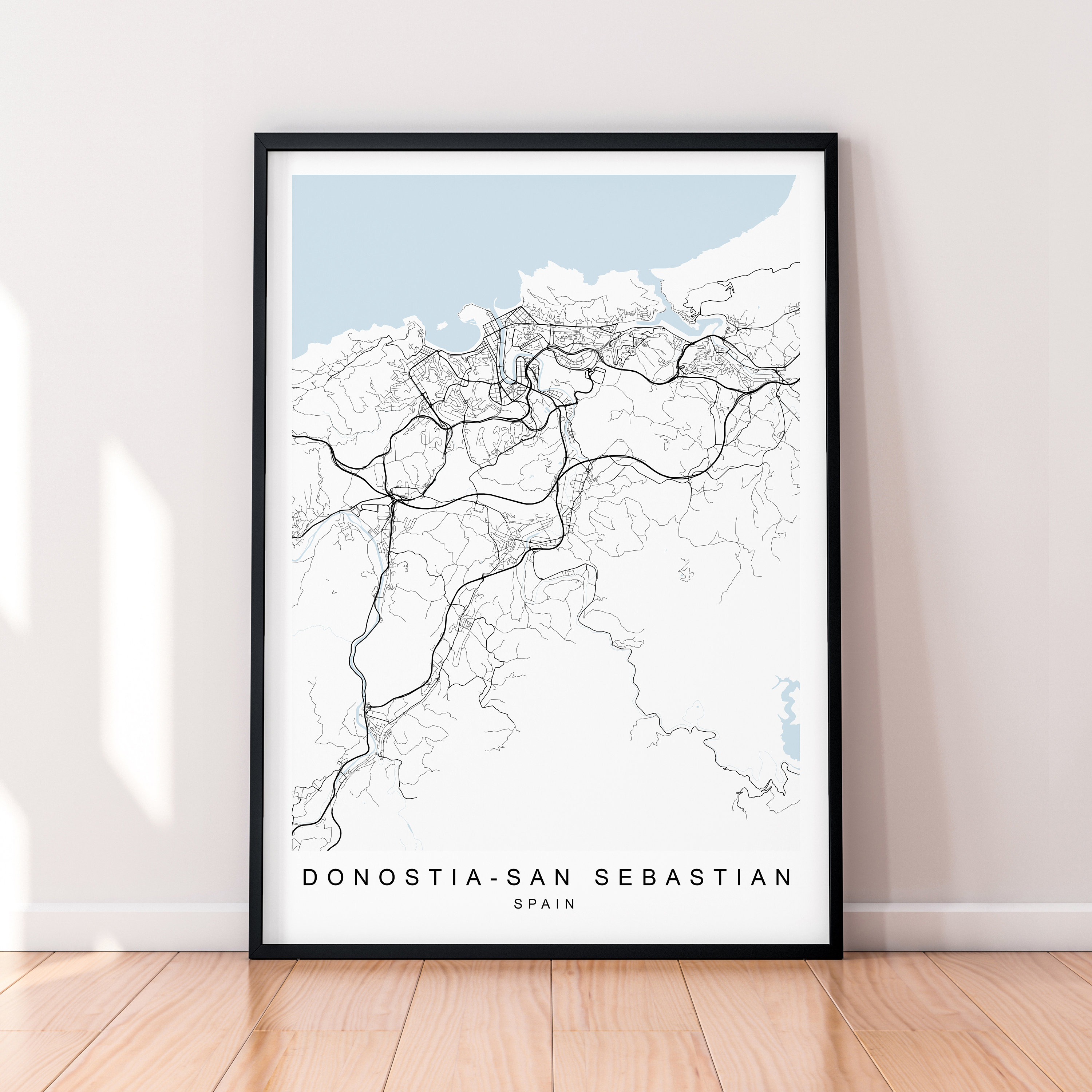 Donostia-san Sebastian City Map Spain Print Minimalist Donostia-san ...