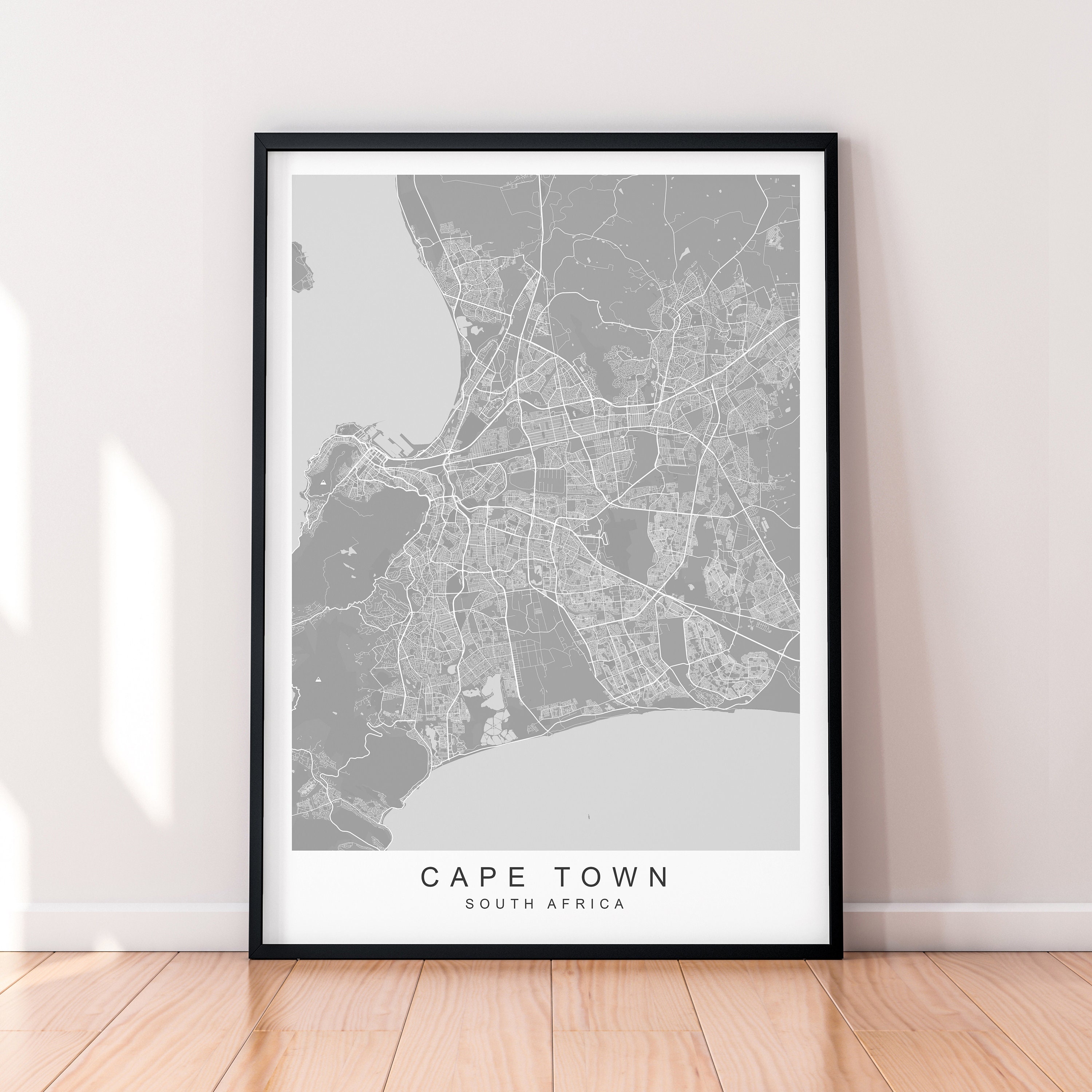 Cape Town Map Print South Africa Cape Town Minimalist Cape Town City ...