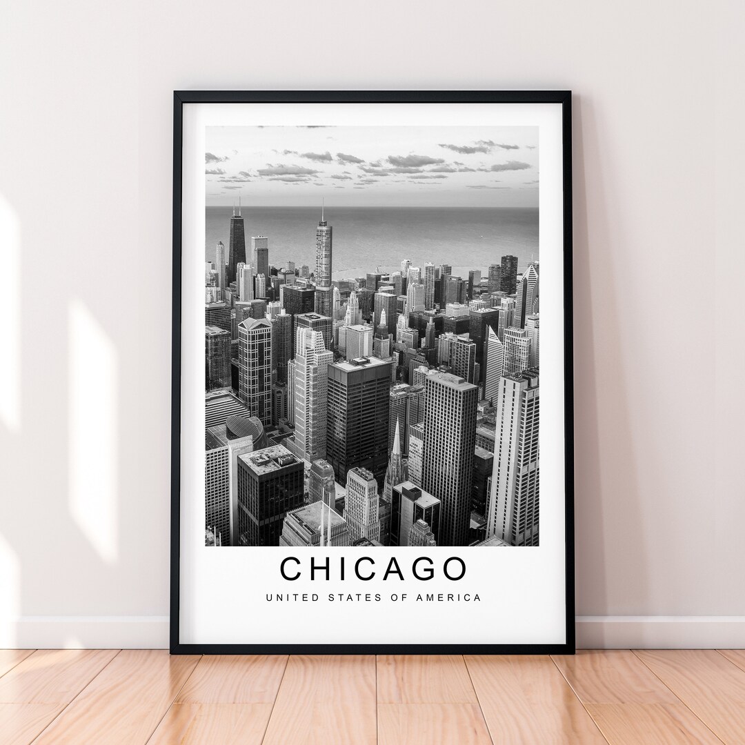 Póster impreso de la ciudad de Chicago, Illinois, EE. UU., póster ...