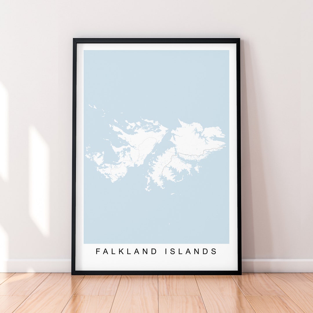 Falkland Islands Map Print Minimalist Home Falkland Islands Islas ...